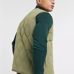 Topman | Jackets & Coats | Topman Green Paddedquilted Vest | Poshmark